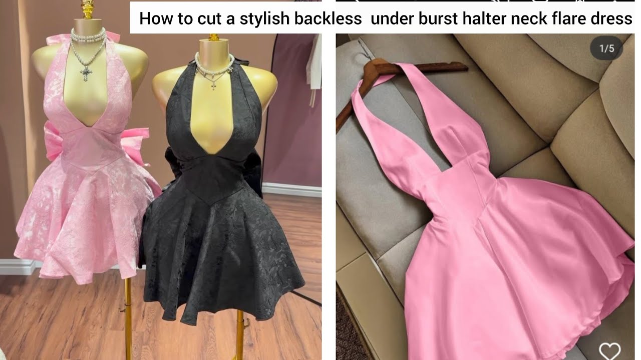 HOW TO CUT A SIMPLE UNDER BURST FLARE DRESS #how #viralvideo - YouTube