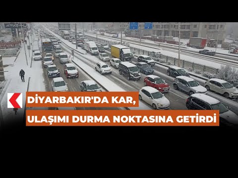 Diyarbakır'da kar, ulaşımı durma noktasına getirdi
