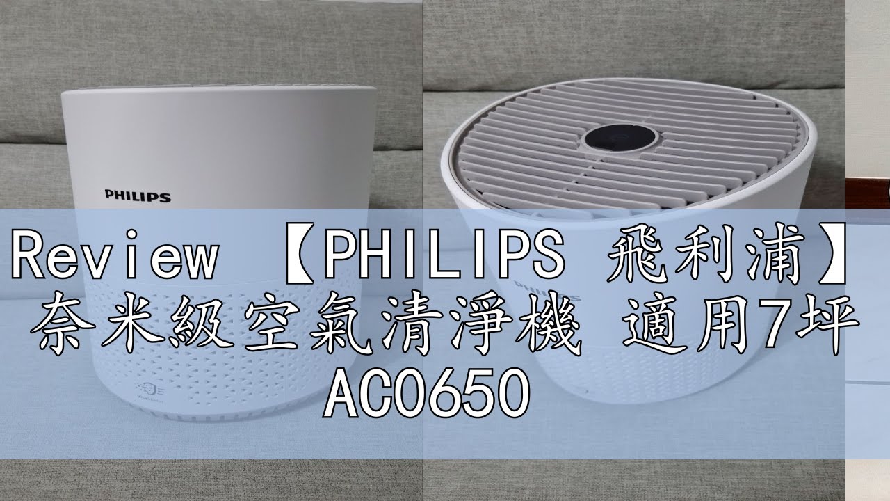 Review 【PHILIPS 飛利浦】 奈米級空氣清淨機 適用7坪 AC0650 - YouTube