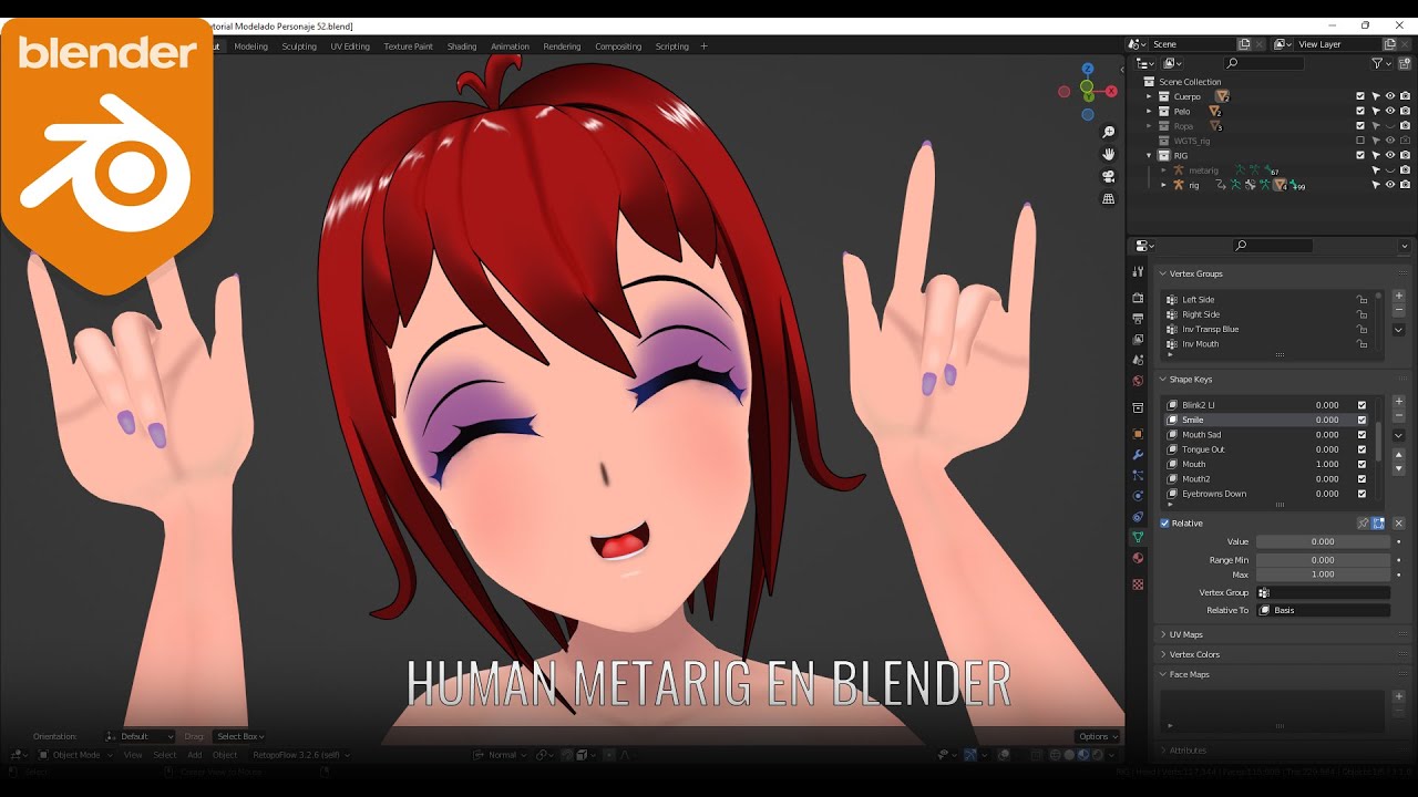 Riging de personaje con Metarig en Blender - Parte 3 - YouTube