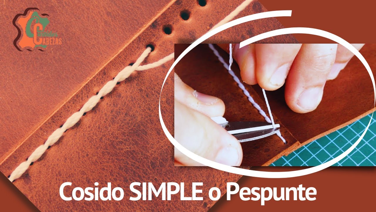 ¿Cómo coser cuero? Costura Simple o Pespunte - YouTube