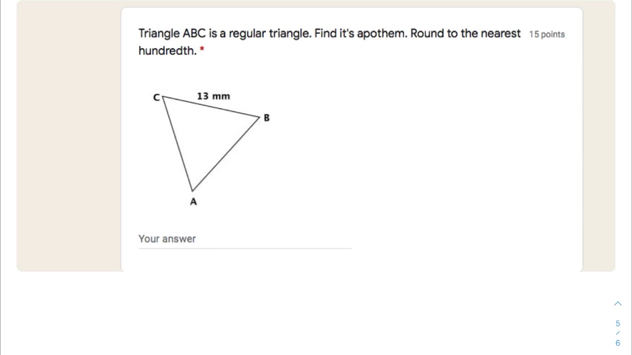 Finding the apothem of a regular triangle - YouTube