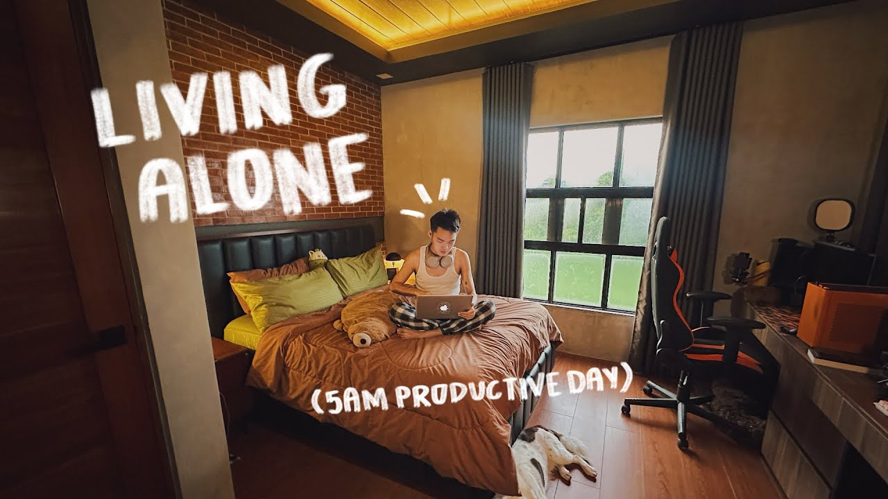 Living Alone Diaries: 5 AM Productive Day In My Life 🌿 - YouTube