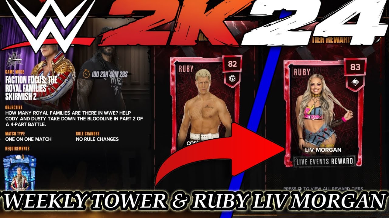 NEW WEEKLY TOWER, RUBY LIV MORGAN & MORE !!! WWE 2K24 MYFACTION - YouTube