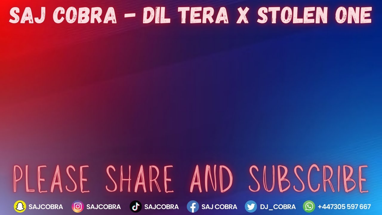 Dil Tera X Stolen One - Rekky & Saj Cobra: Song Lyrics, Music Videos ...