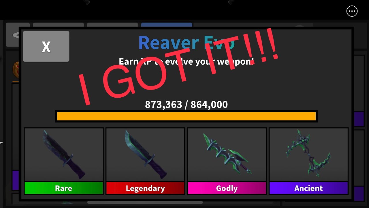 I GOT THE ANCIENT EVO REAVER!!! (Roblox MM2) - YouTube