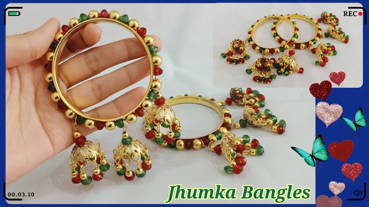 Bangles convert into new style!.. Diy Jhumka Bangles making at home ...