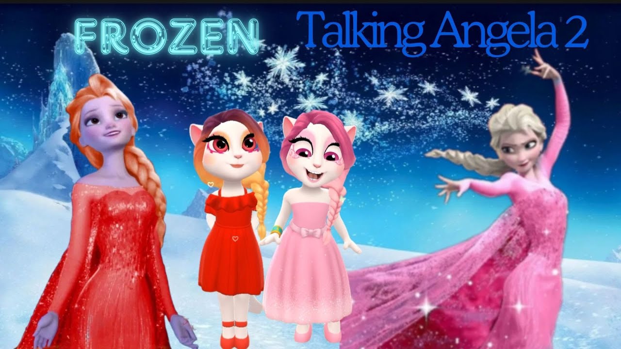My Talking Angela 2 | Frozen | Red Elsa vs Pink Elsa 🥰cosplay - YouTube