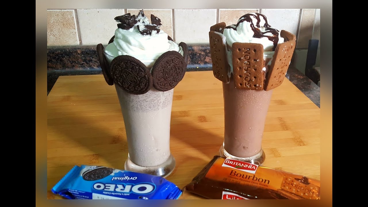 Biscuit Milkshake recipe | Oreo milkshake | Bourbon milkshake | How to ...