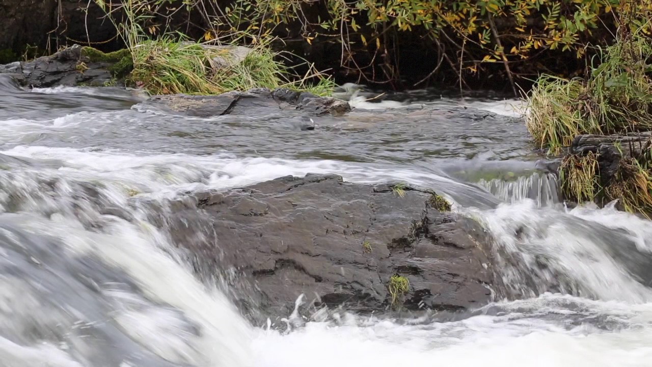 Relaxing slow motion river rapids, waterfall ambient music - YouTube