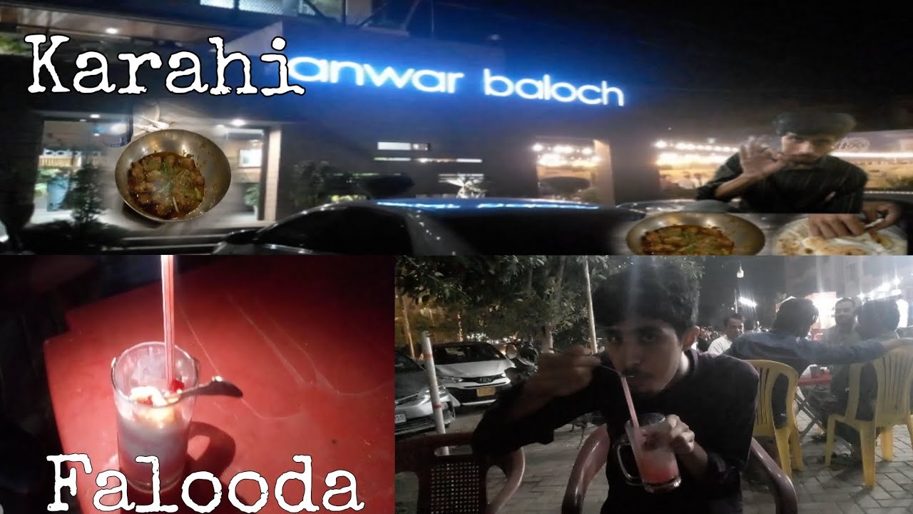 Karachi famous anwar baloch karahi | peshawari falooda - YouTube