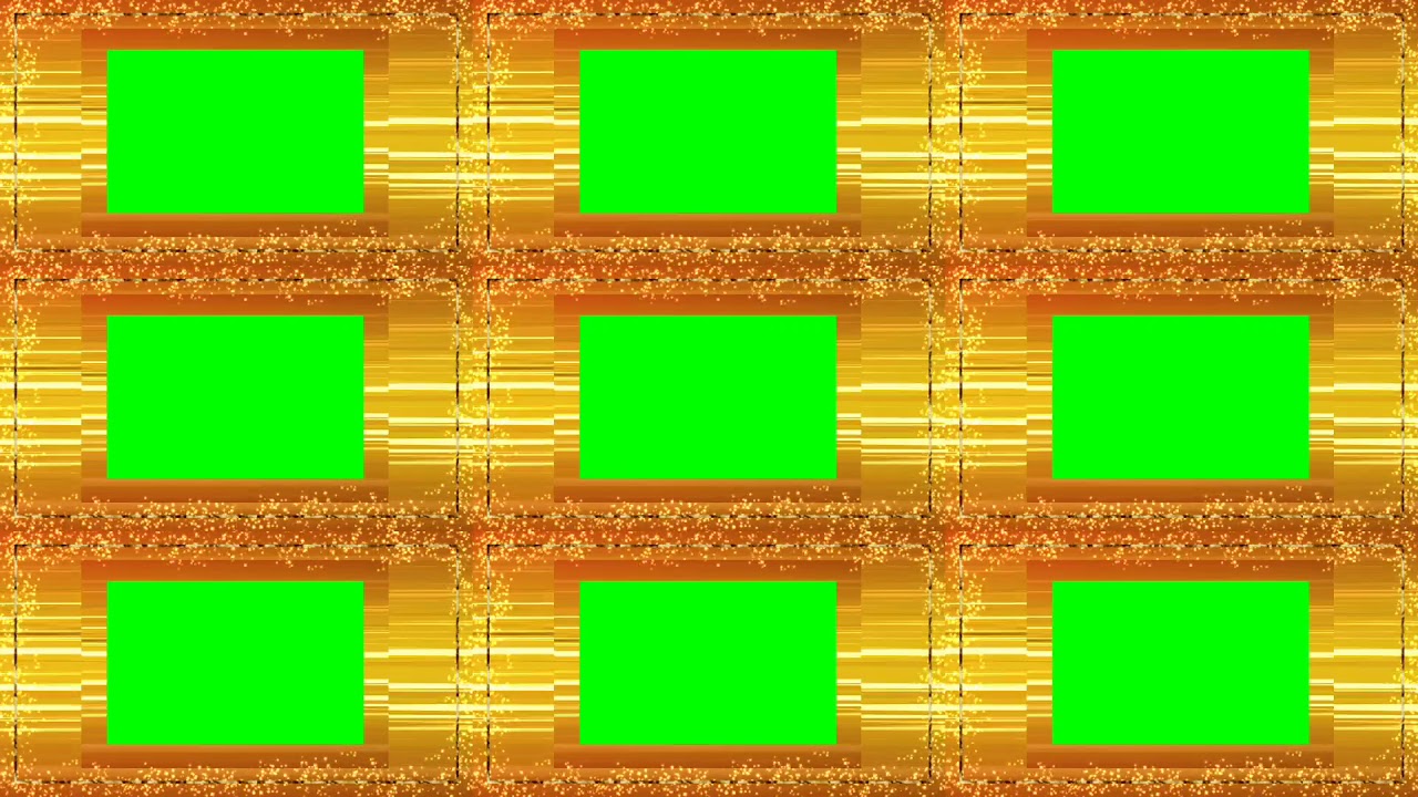 golden color frames, greenscreen different back ground stages effects ...