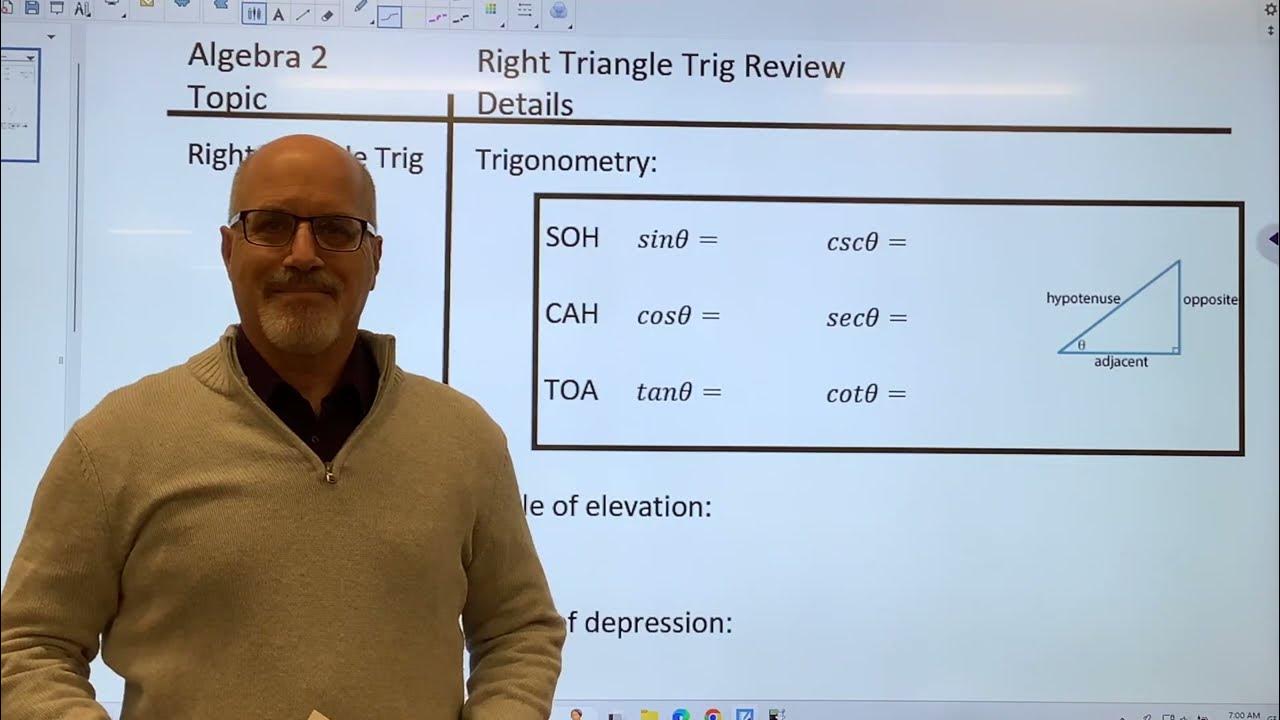 Alg 2 Topic 7-1 Right Triangle Trig Review - YouTube