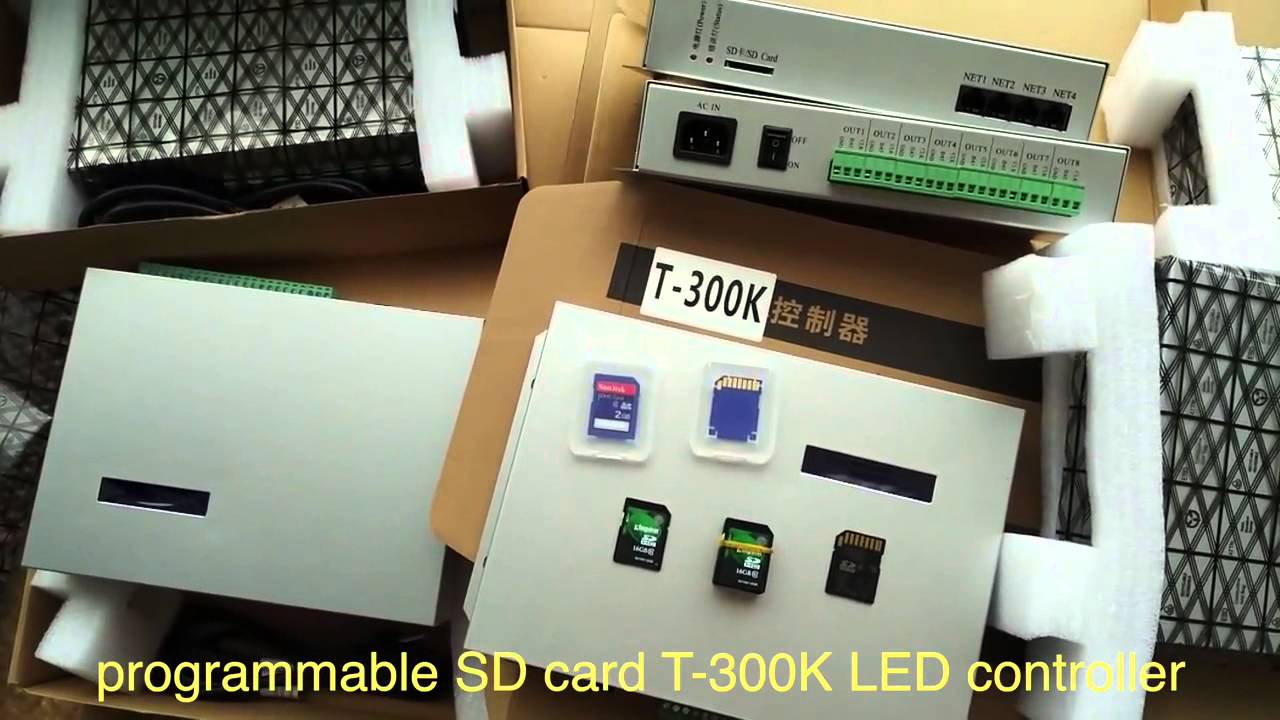 programmable SD card T-300K SPI LED controller - kutop.com - YouTube