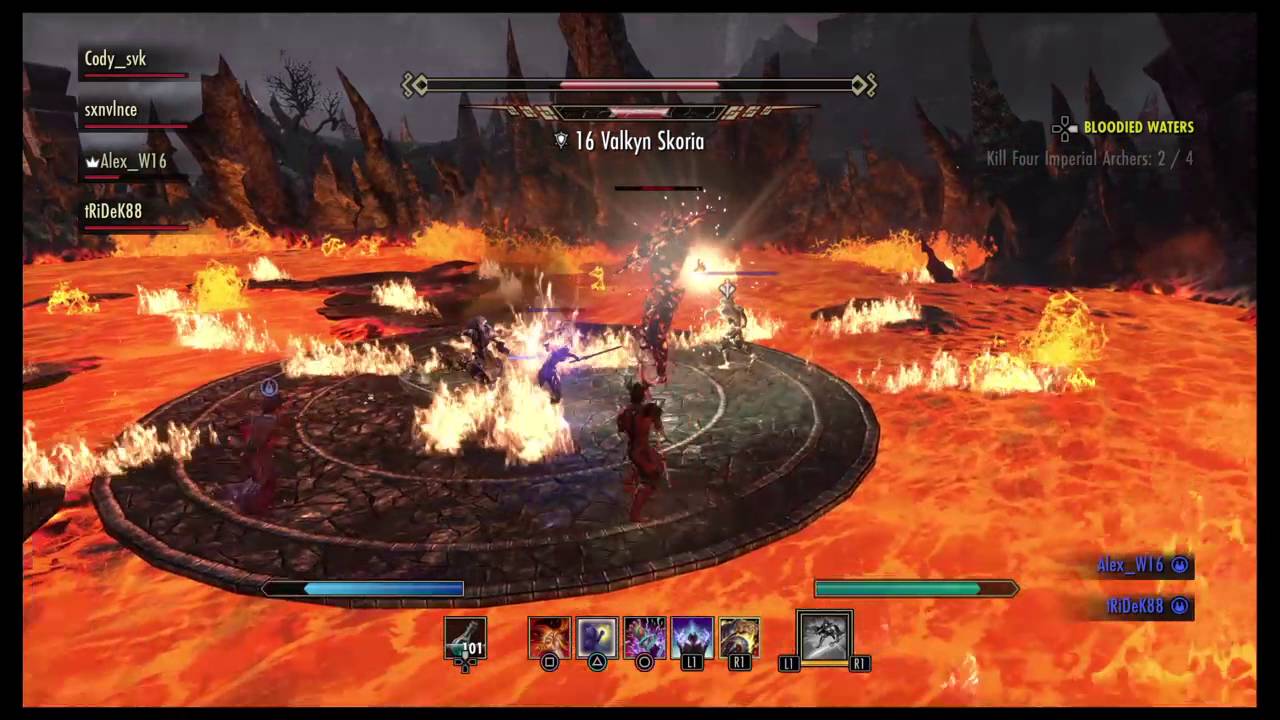ESO PS4 EU Vet City of Ash, Valkyn Skoria Hard Mode - YouTube