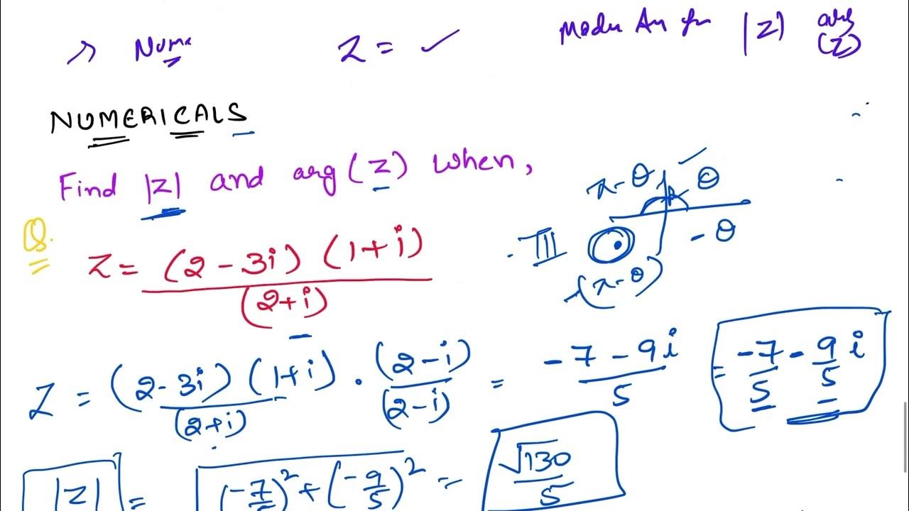 Polar Form of Complex Number [Numericals Part 1] ll Argument and Modulus - YouTube