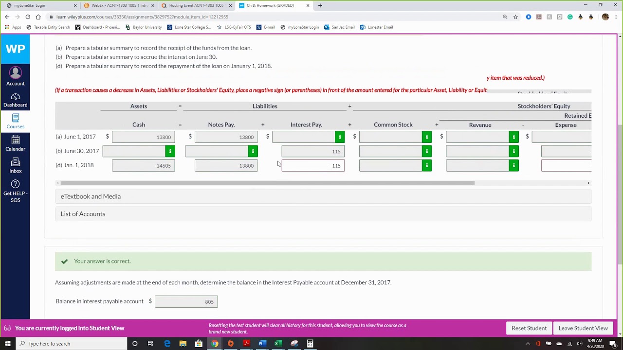 ACNT 1303 Chapter 8 Homework Webex - YouTube