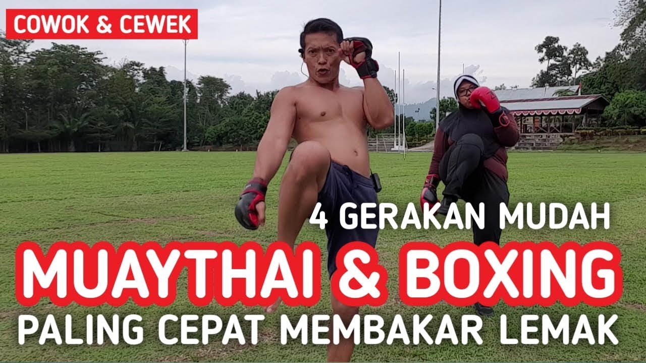 Paling cepat membakar lemak dengan gerakan BOXING & MUAYTHAI - YouTube