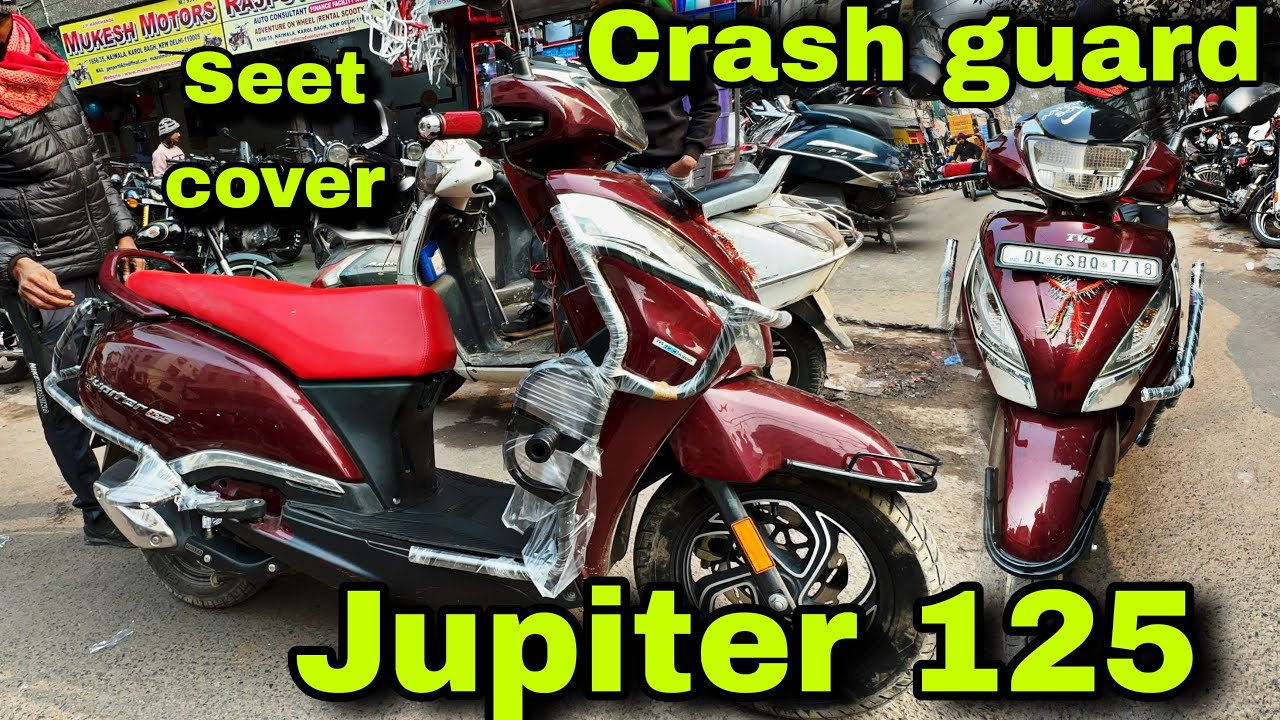 Jupiter 125 crash guard scooty - YouTube