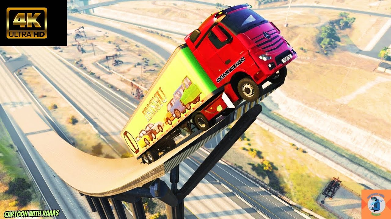 CARS VS MASSIVE RAMP😱💥 #8 Big Ramp Jumps with Expensive Cars ...