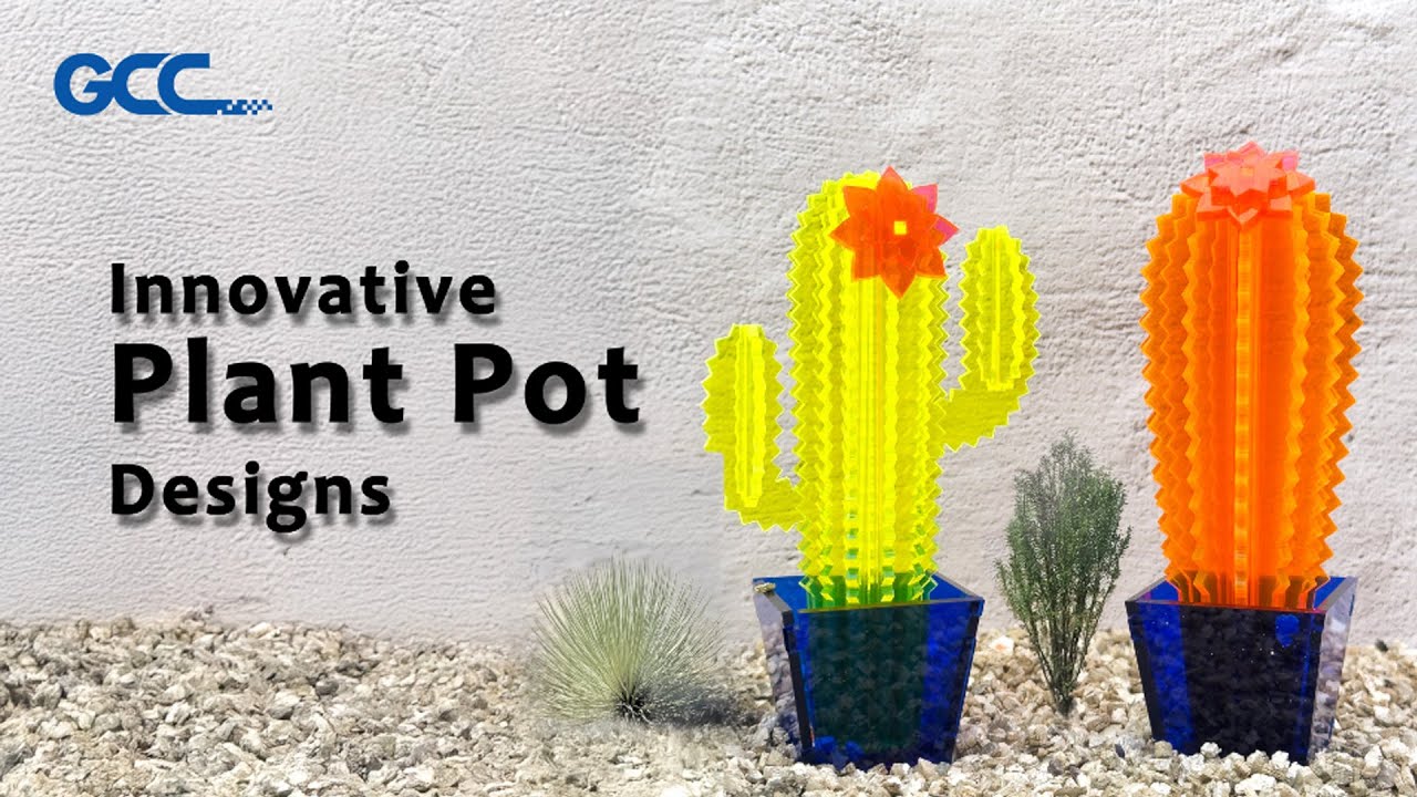 GCC LaserPro--Innovative Plant Pot Designs with laser cutting - YouTube
