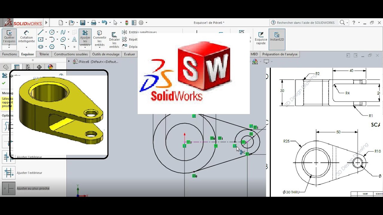 design piece (3) by solidworks. - YouTube