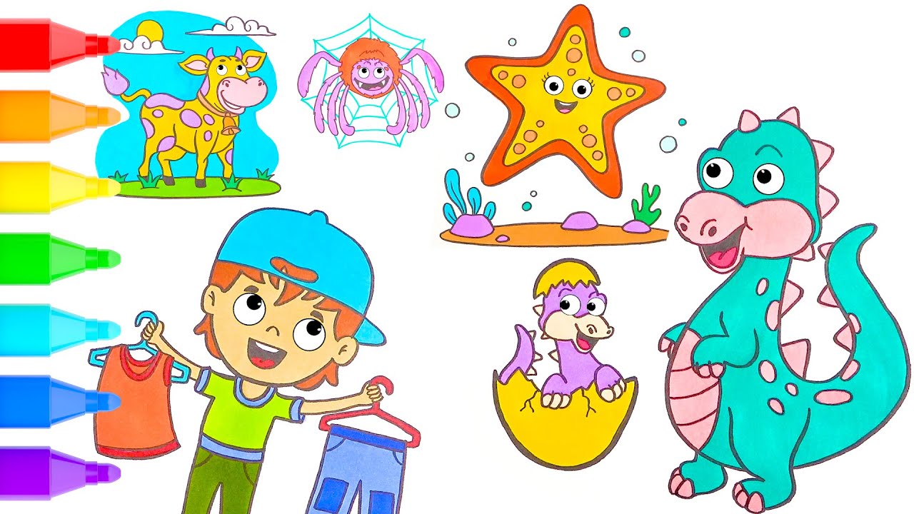 Drawing for kids | Coloring for kids 👶🏻👧🏼 | Drawing and Colouring 😍 ...