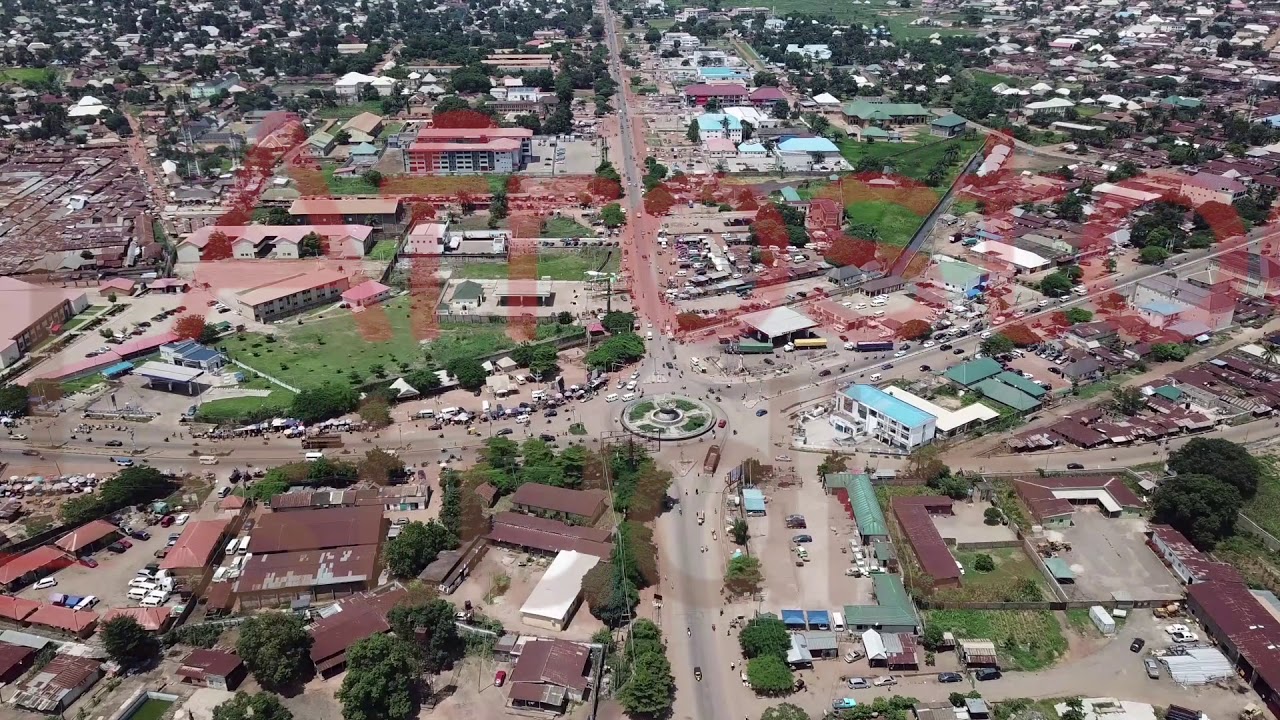 Beautiful aerial landscape view of downtown Makurdi city - YouTube