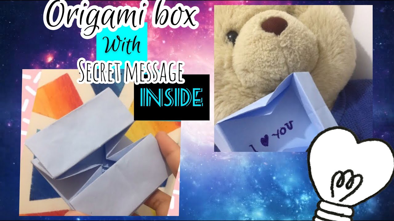 How to make Easy Origami Folded Box with SECRET message inside - YouTube
