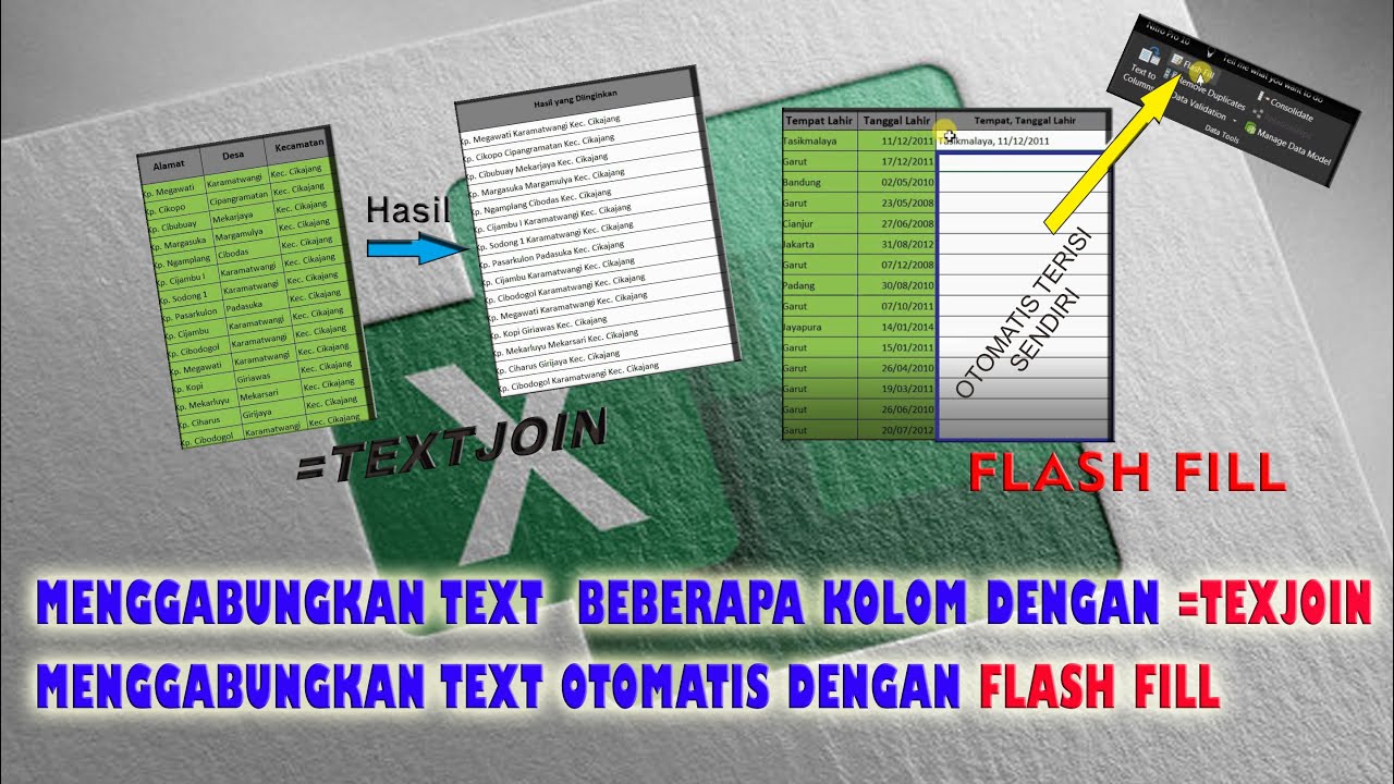 TEKNIK MENGGABUNGKAN TEXT DARI BEBERAPA KOLOM DENGAN RUMUS *TEXTJOIN ...