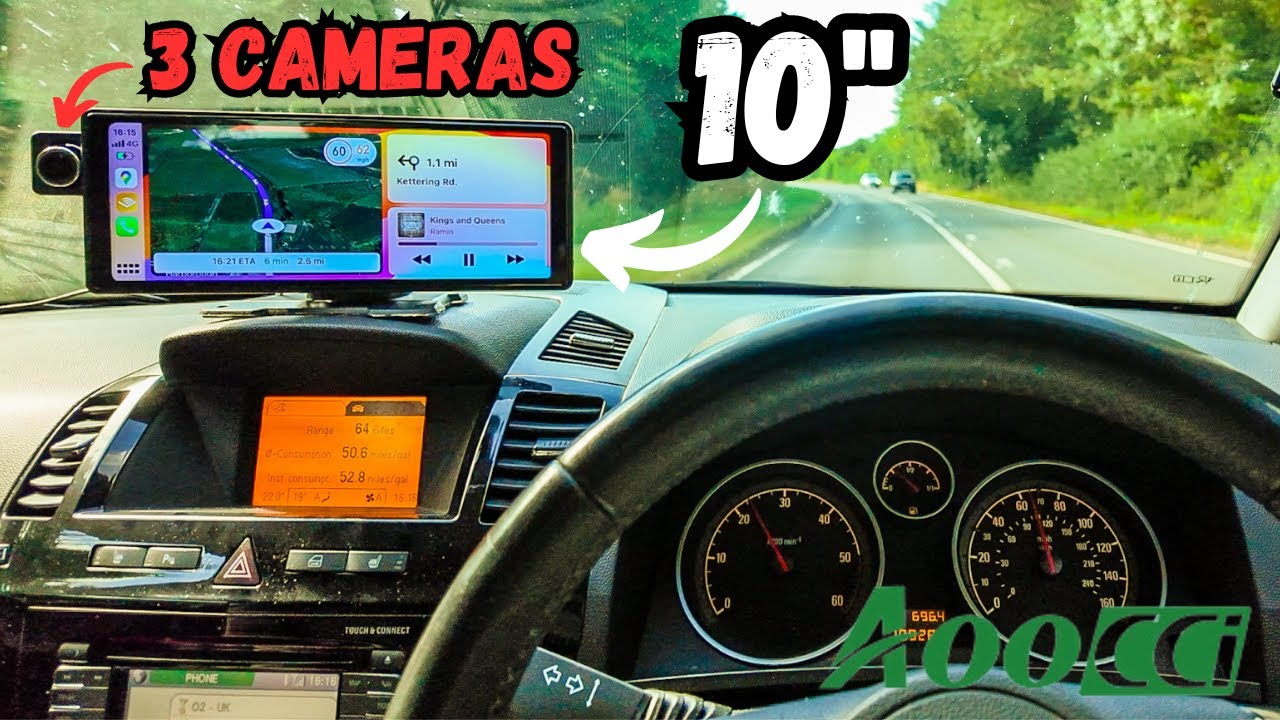 Amazing 10" Car Smart Screen - 3 Dash Cameras 2k - Apple CarPlay ...