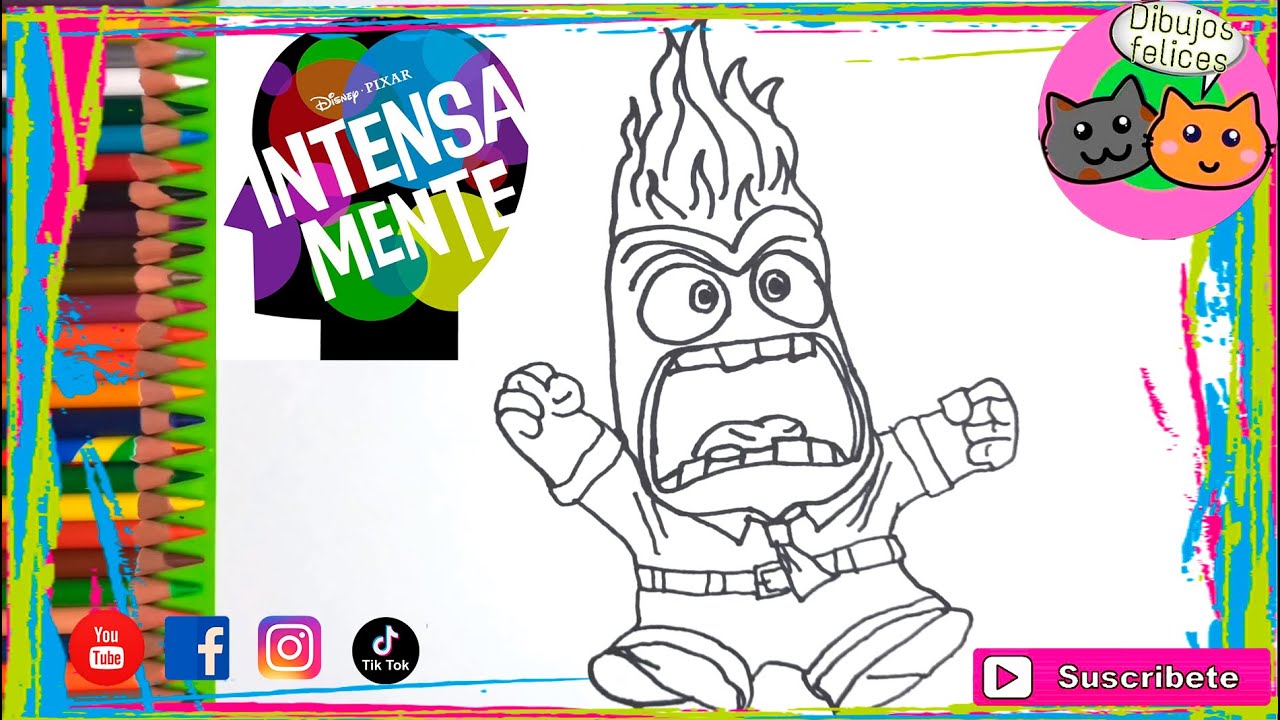 😈FURIA🔥 dibujo facil para niños de la película INTENSAMENTE dibujos ...