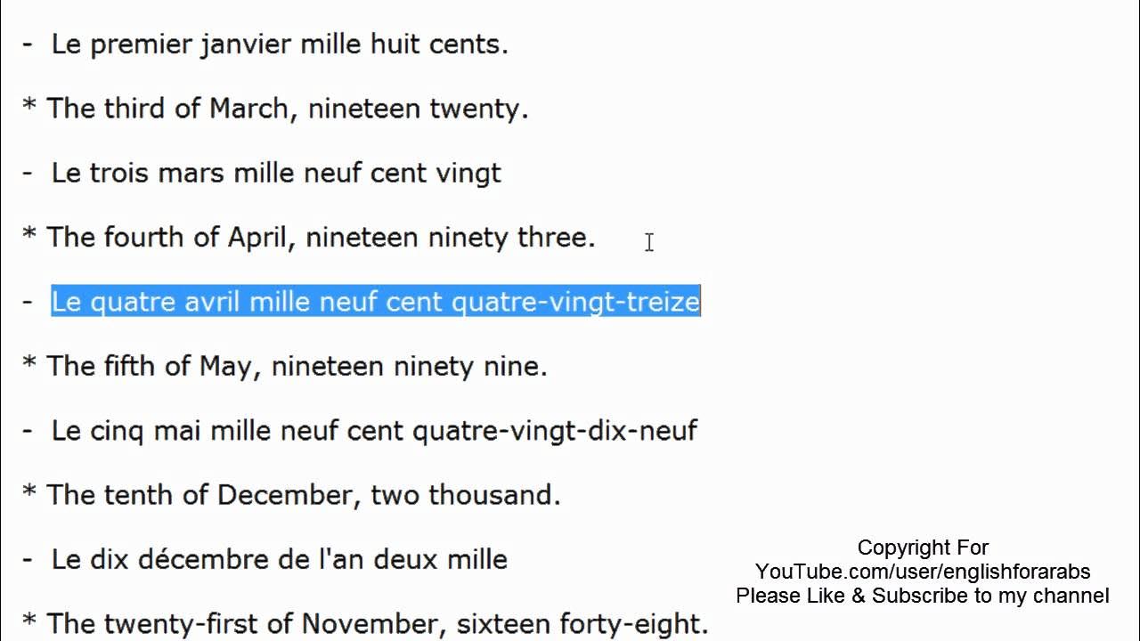 The date in French part 2 - French For Beginners - YouTube
