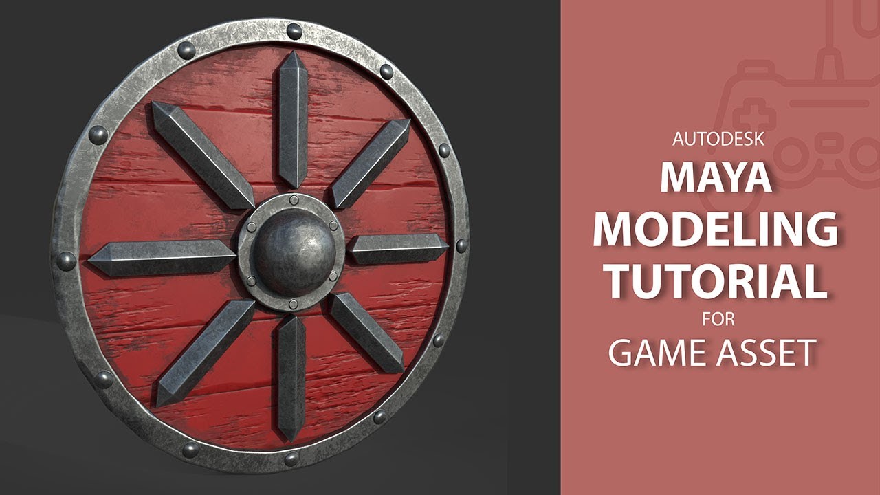 Old war shield Game Asset / 3D mid poly Modeling Tutorial In Maya [Part ...
