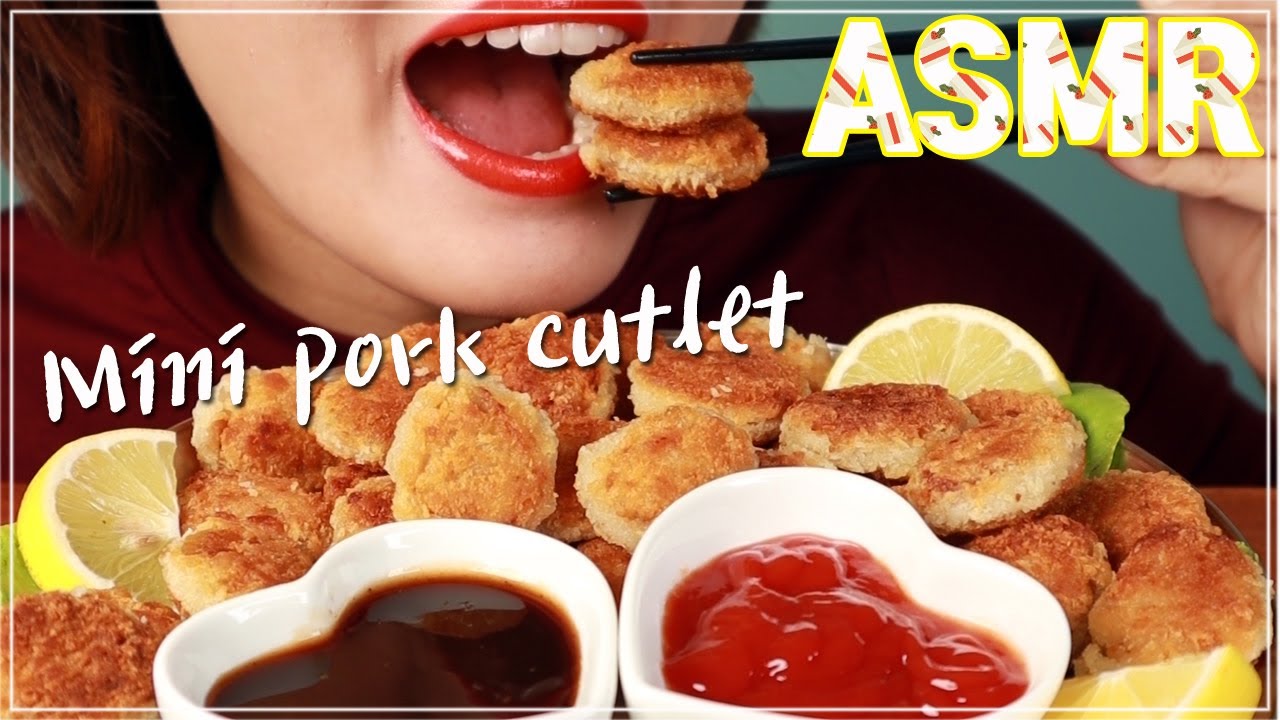 ASMR PORK CUTLET TONKASU MINI PORK CUTLET CRISPY NO TALKING EATING ...