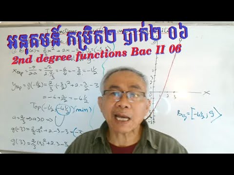 Math (Tutor + review) 1.2/1b កែលំហាត់ 2nd degree functions Bac II 06 (8 ...