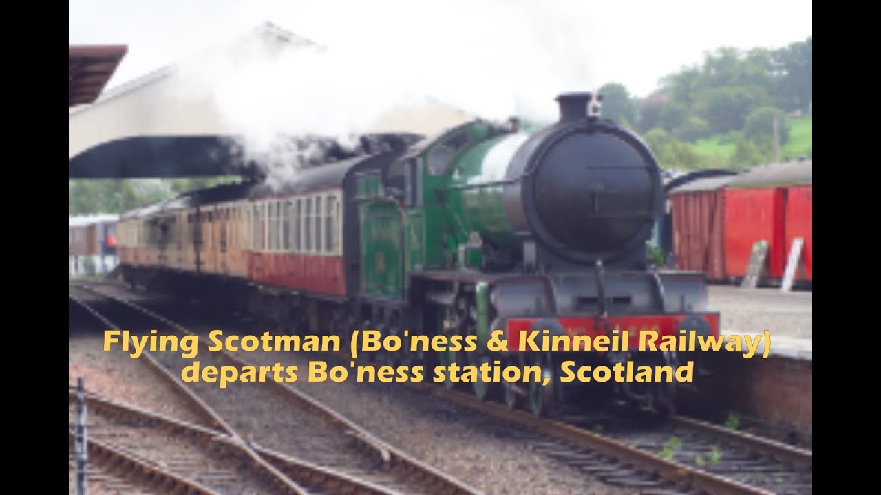 Flying Scotman (Bo'ness & Kinneil Railway) departs Bo'ness - YouTube