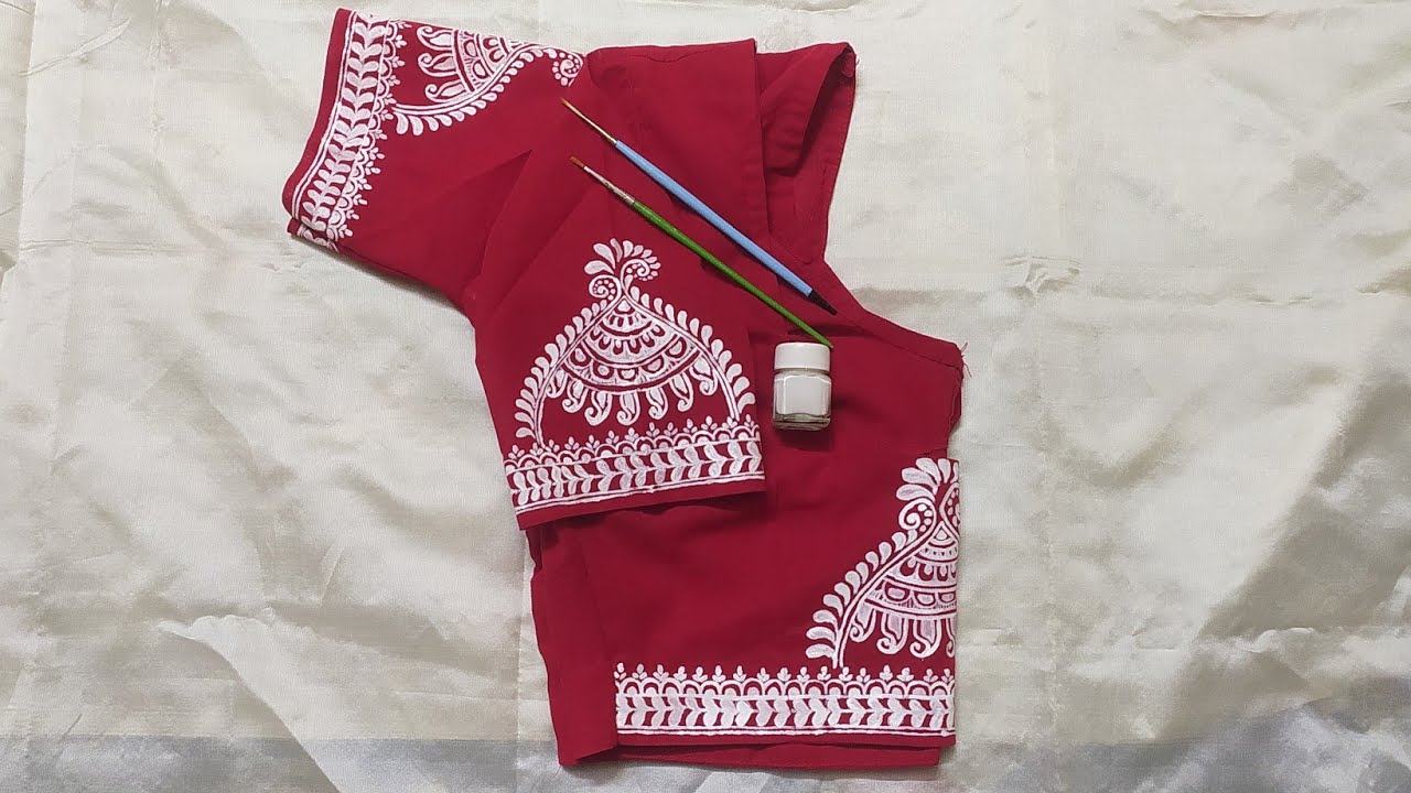 খুব সহজে ব্লাউজ এর কলকা ডিসাইন আঁকা।।।How to draw kalka design on ...