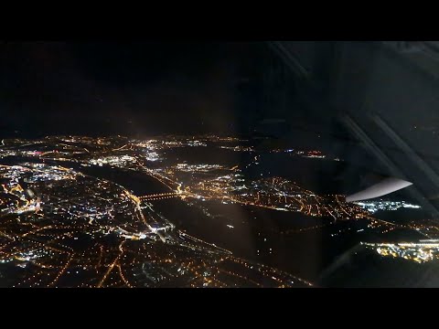 [Onboard] Lufthansa Airbus A321 *night * landing Frankfurt Airport ...