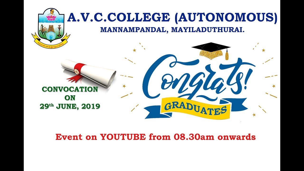 A.V.C.College (Autonomous) Graduation day 2019 - YouTube