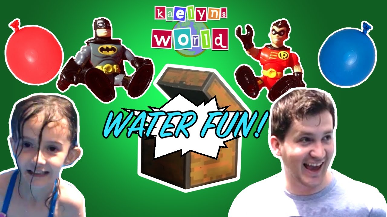 Water Balloon Fight w/ Kids! Batman & Robin Swim + Bring Water Fun to ...
