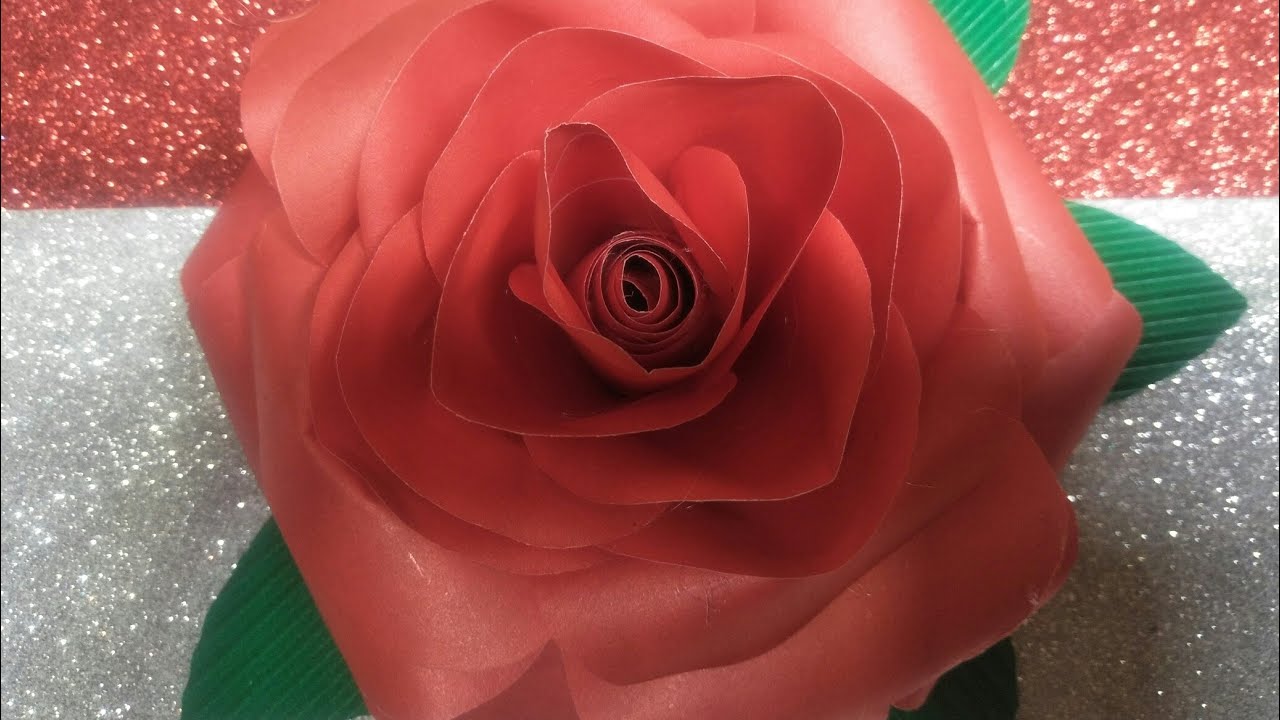 Diy Red Rose -How To Make Paper Rose/Flower For Valentine's Ideas - YouTube