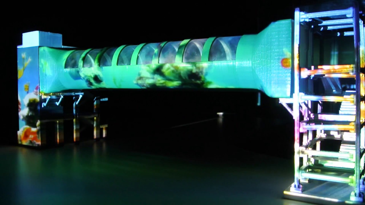 Micro Video Mapping projection. Bridge 3d model Crotone Viale Ghandi ...