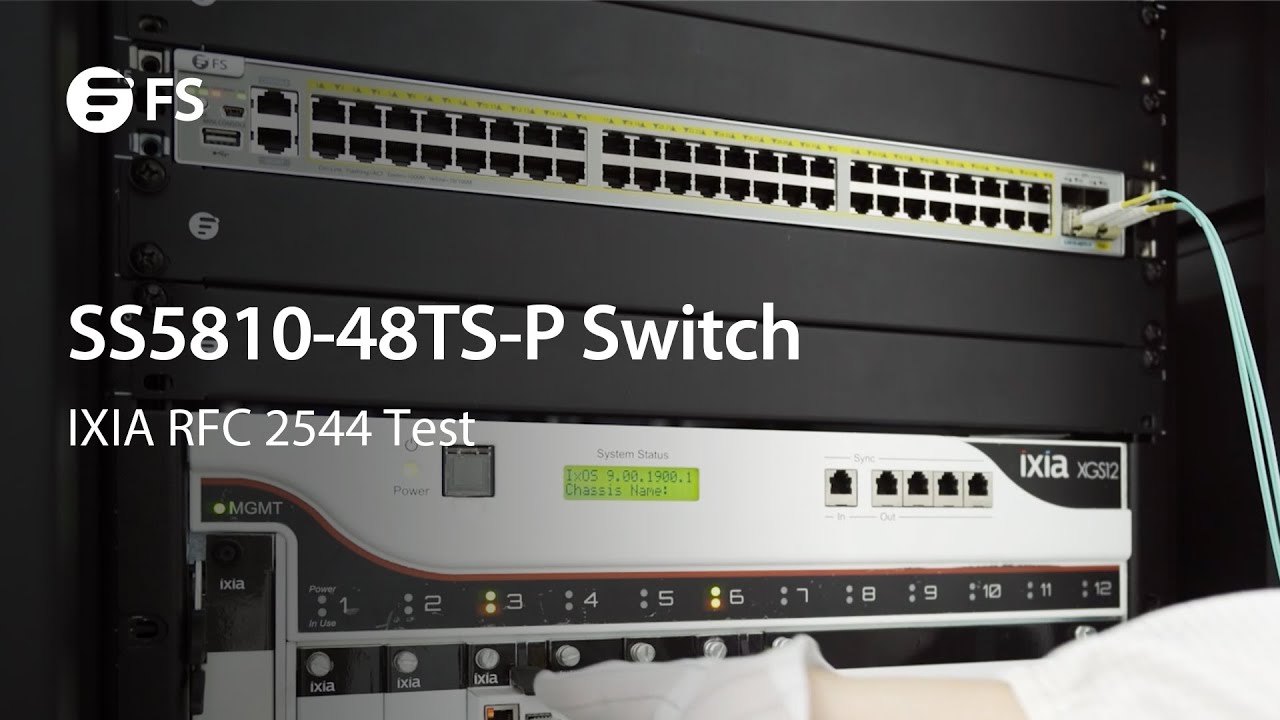 IXIA RFC 2544 Test S5810-48TS-P PoE+ Managed Switch | FS - YouTube