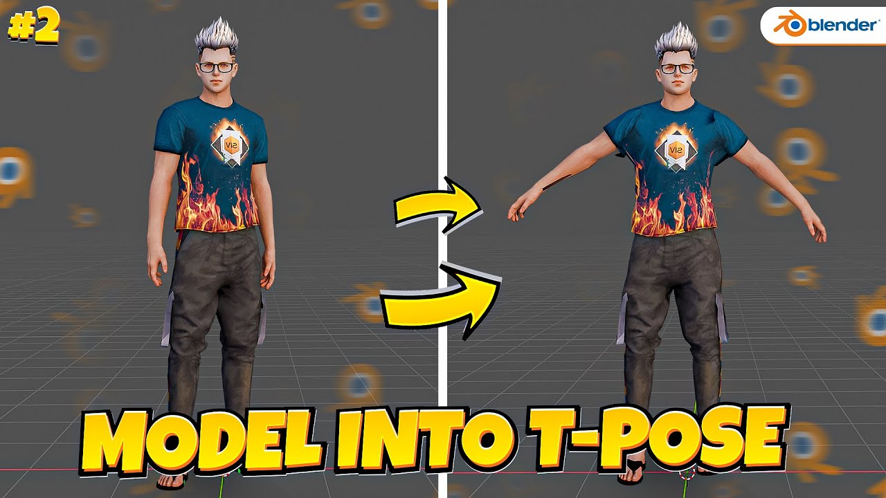 How to Make T-Pose Character || How to Make Free Fire 3d model T-pose ...
