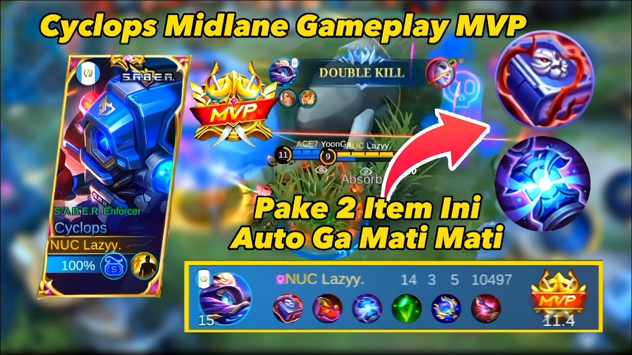 Cyclops Midlane Gameplay MVP 14/3/5 | Ini Dia 2 Item Wajib Cyclops Auto Ga Mati Mati + Sakit ...