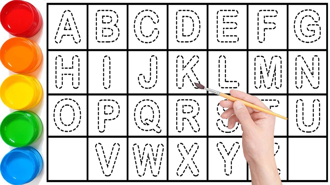 Let's Learn How to Draw and Paint Alphabet A to Z for Kids Step by Step ...