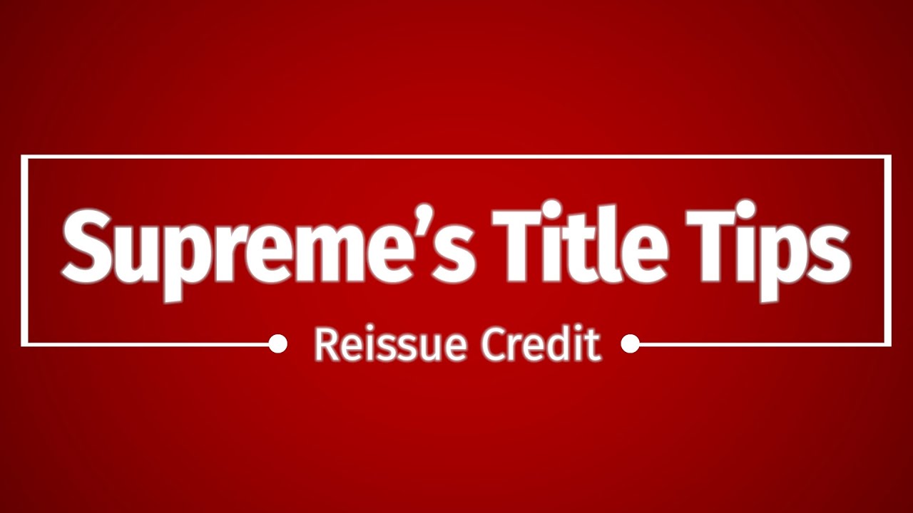 What is a reissue credit? Am I eligible? - YouTube