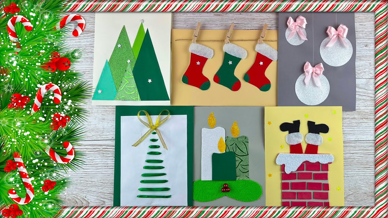 Easy DIY Christmas greeting card - YouTube