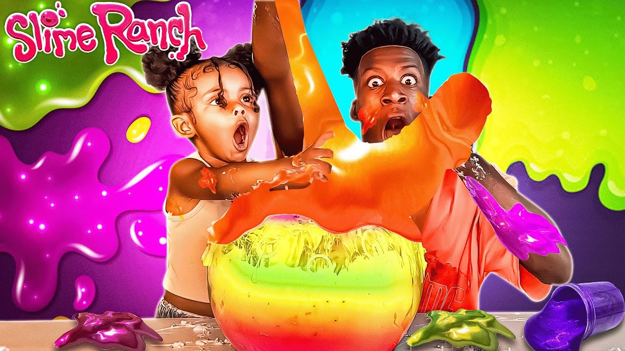 Lylah Pretend Play While Making Satisfying Colorful Slime - YouTube